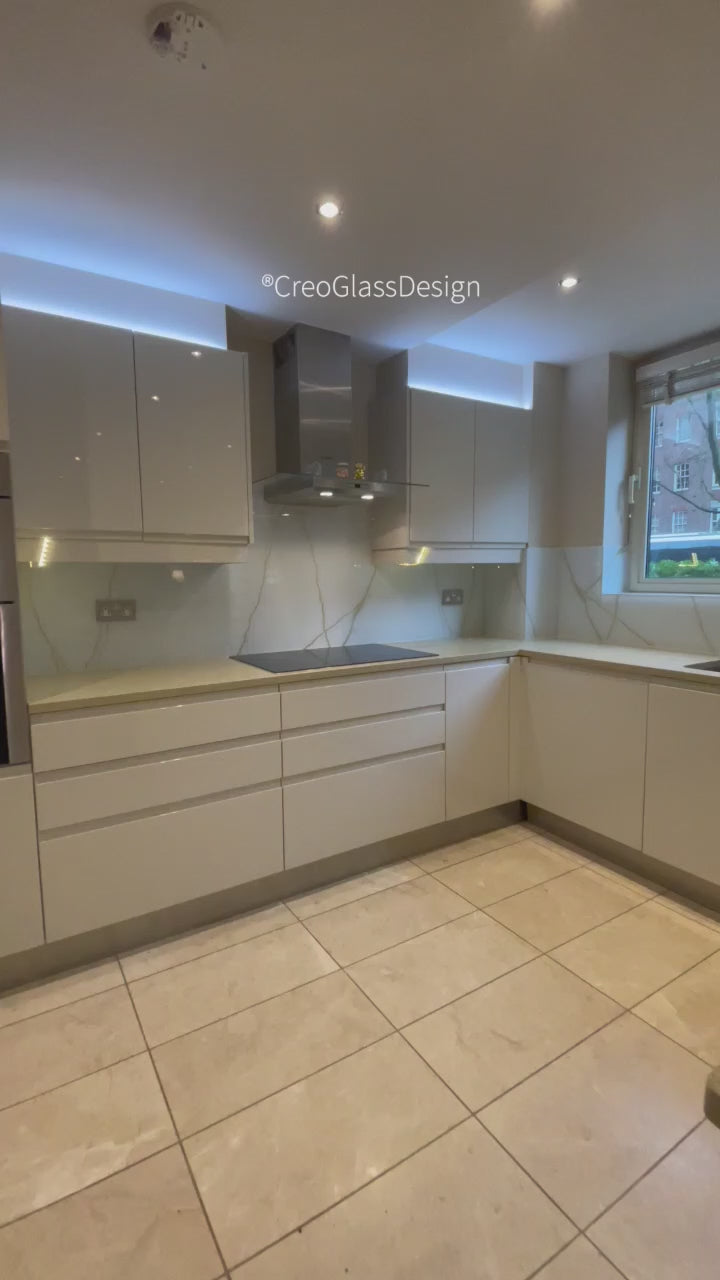 Golden - White Calacatta Splashback - Bespoke – Splashbacks 4U